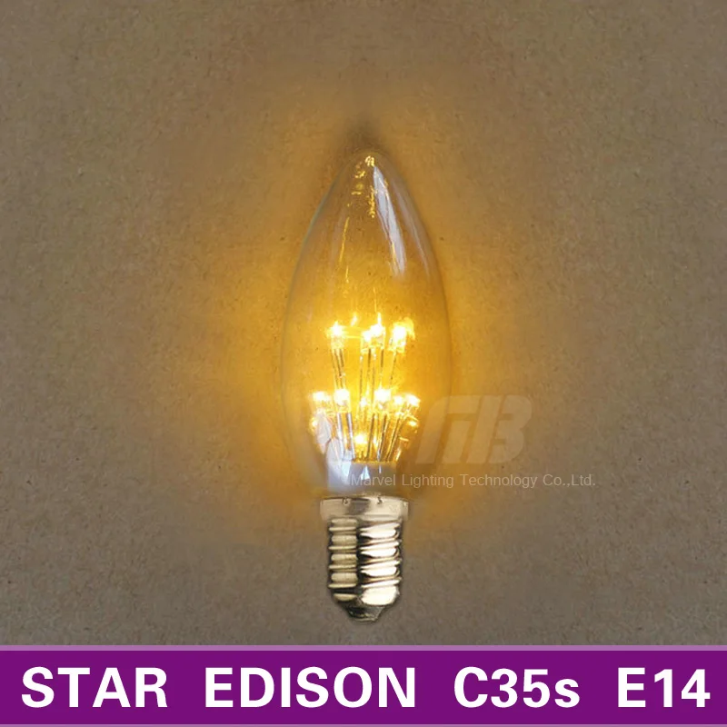 Star Edison C35 LED Candle Light Bulb Christmas Tree E14 220V Warm ...