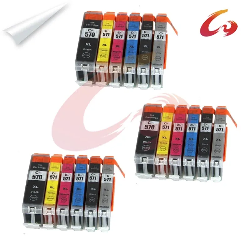 18 pcs ink for canon 570 571 PGI 570 PGBK CLI 571 compatible ink ...