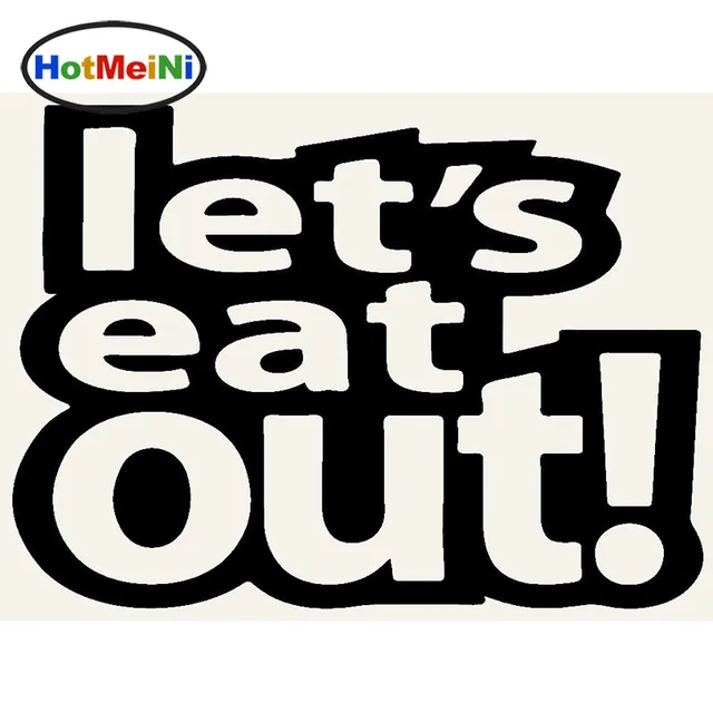 HotMeiNi Lets Eat Out Colorful Hand carved Word Art Sticker Window ...