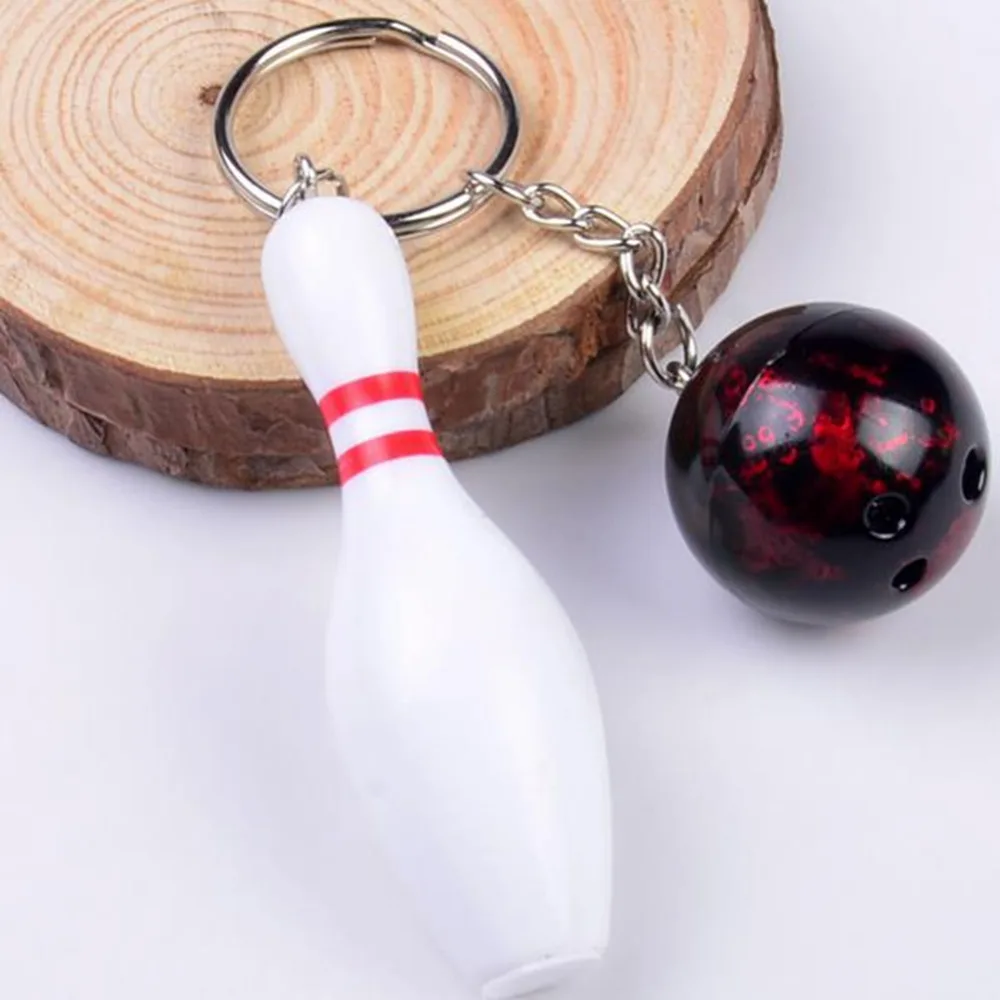 Mini Bowling Pin and Ball keychain key Ring 3D Keychain keyring Pendant ...