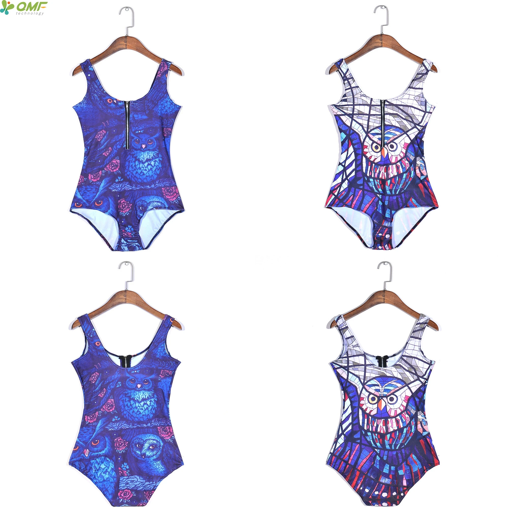 Abstract Owl Plus Size Swimsuits Sexy High Waist Swimwear Biquinis Navy ...