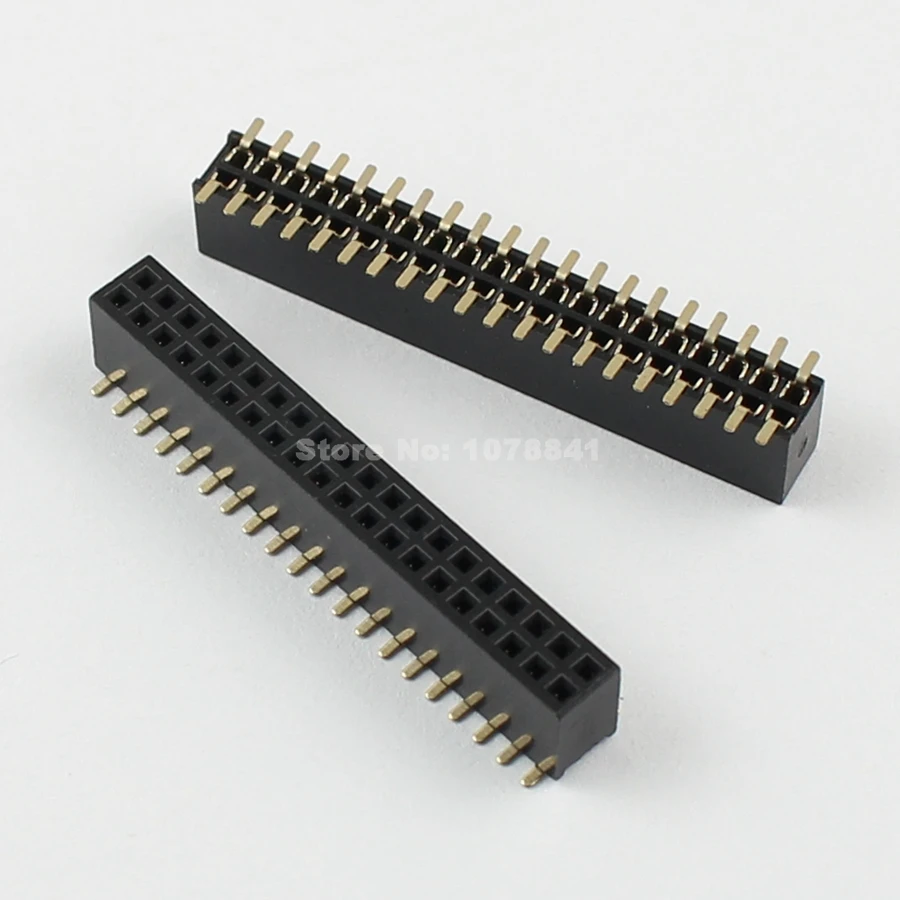 20 Pcs Per Lot Pitch 1.27mm Female 2x20 Pin 40 Pin Double Row SMT SMD Pin Header Strip-in ...