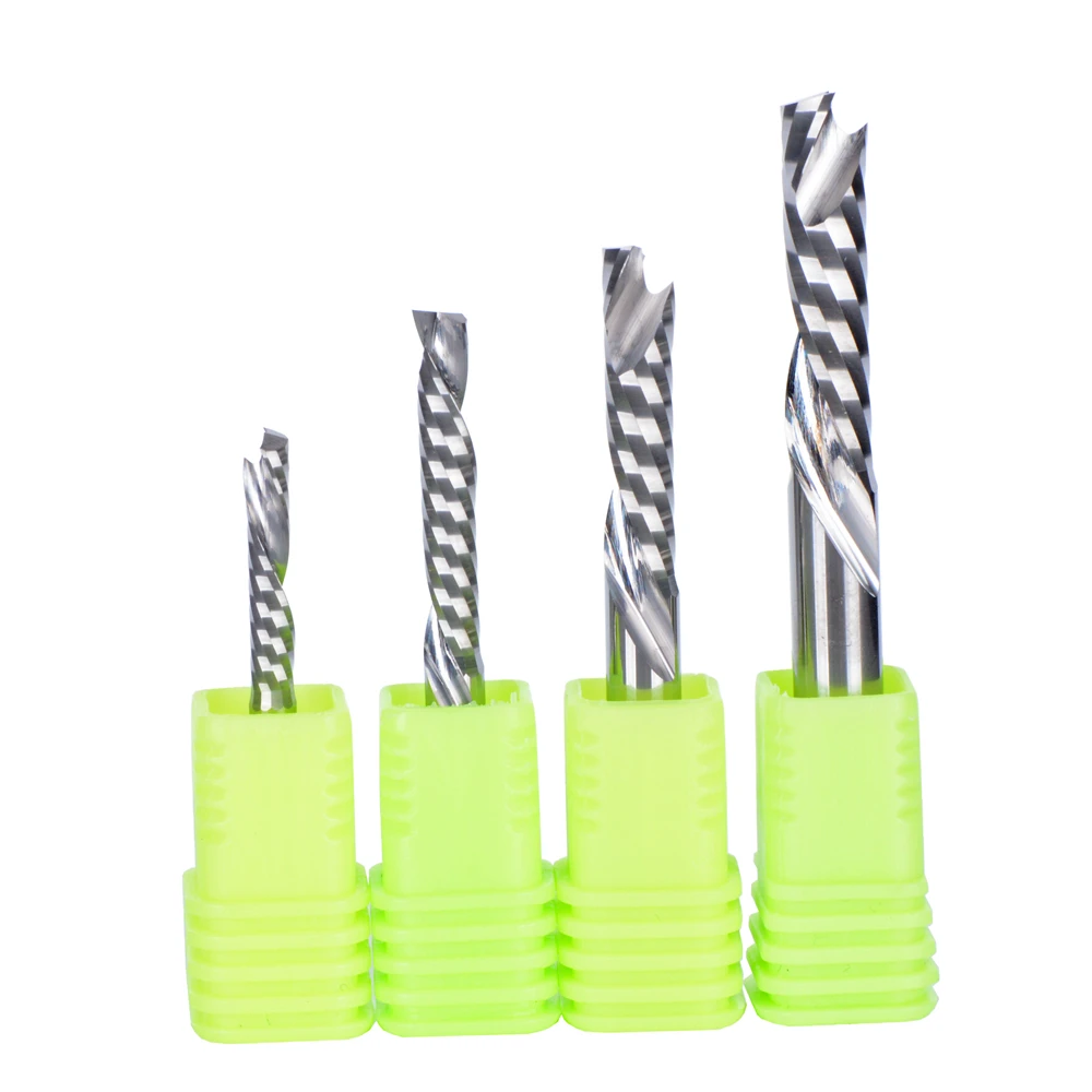 1pcs 3.175/4/5/6/8mm Up & Down Cut One Flutes Spiral Carbide Mill Tool ...