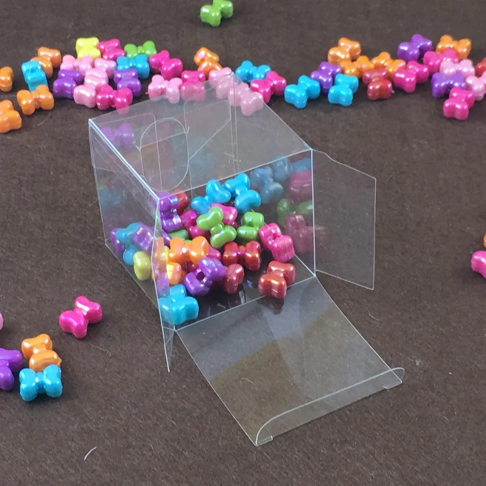 50pcs 7*7*7cm Clear PVC design box Cheese Cake Paper Box Cookie ...