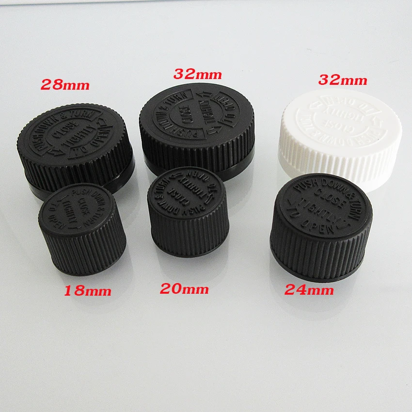 Plastic Bottle cap,black Bottle Cover,18mm 20mm 24mm 28mm 32mm ...