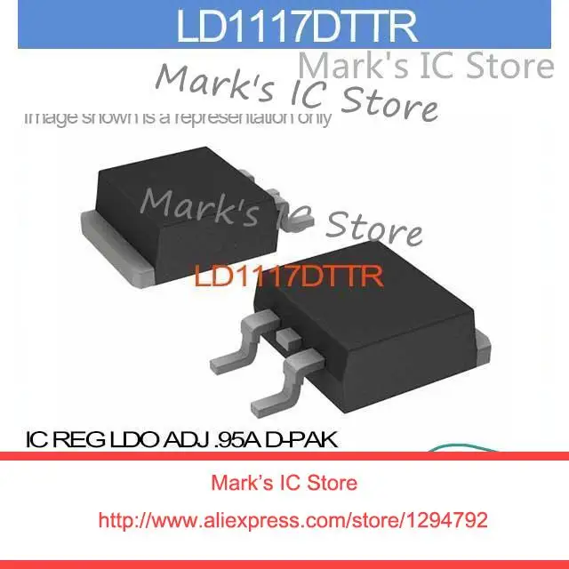 LD1117DTTR IC REG LDO ADJ 95A D PAK LD1117DT 1117 LD1117 1117D LD111 ...