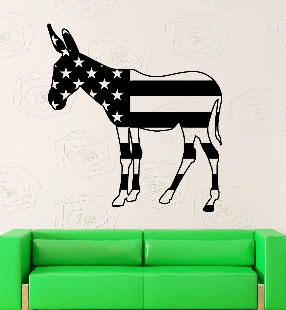 Democrat Vinyl Decal Donkey Politics Democratic Party Wall Stickers ...