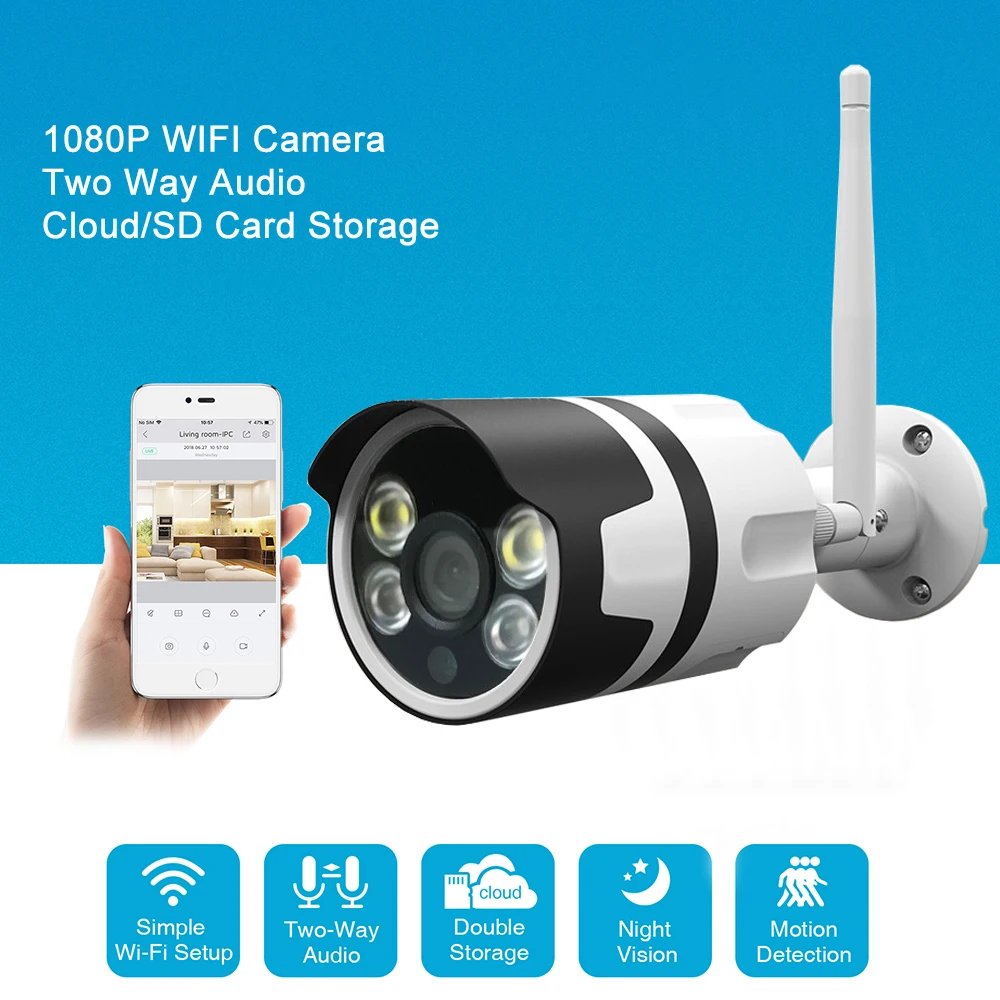 WiFi Outdoor IP Camera Wi Fi 1080P 720P Wireless Waterproof Security ...