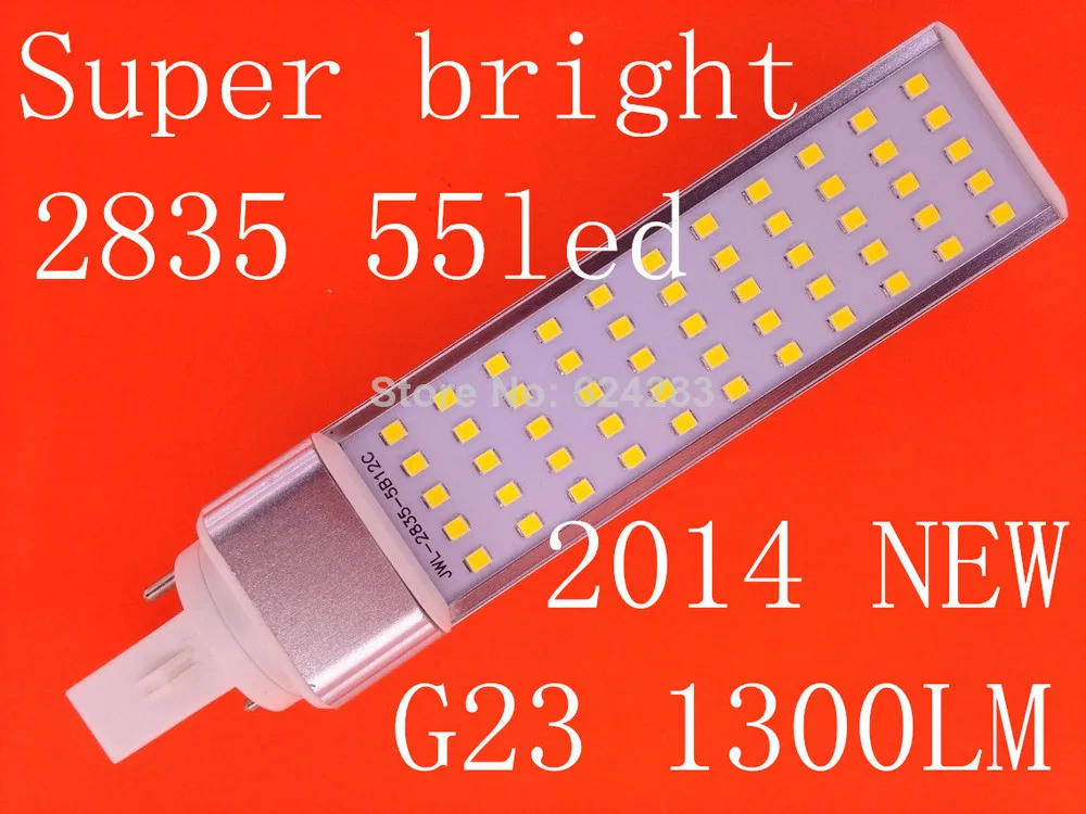 10pcs* G23 NEW Super bright 2835 LED PL Bulb 12W 2835 SMD 55 LED G23 ...