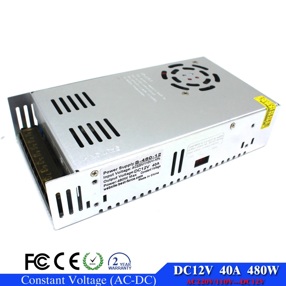 Universal DC Power Supply 12V 40A 480W Switching Power Supply Led driver Transformer AC110V 220V ...