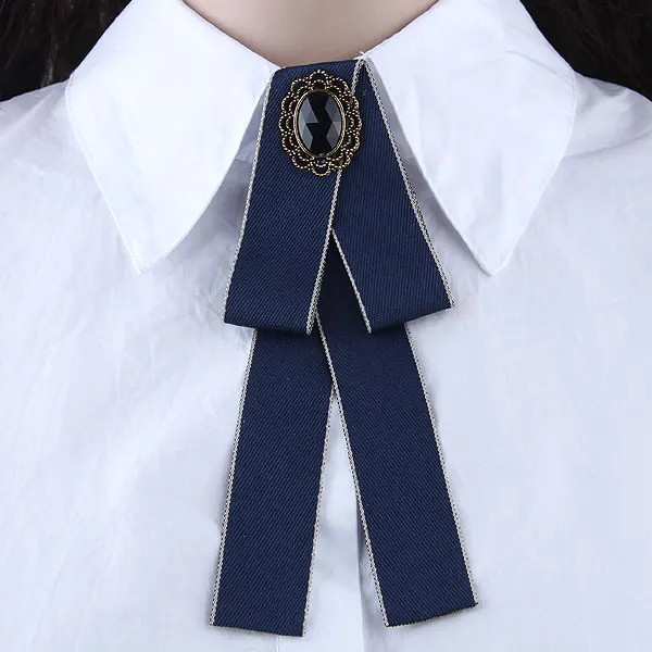 Vintage Bow Women Brooches Pins Canvas Fabric Bowknot Tie Necktie