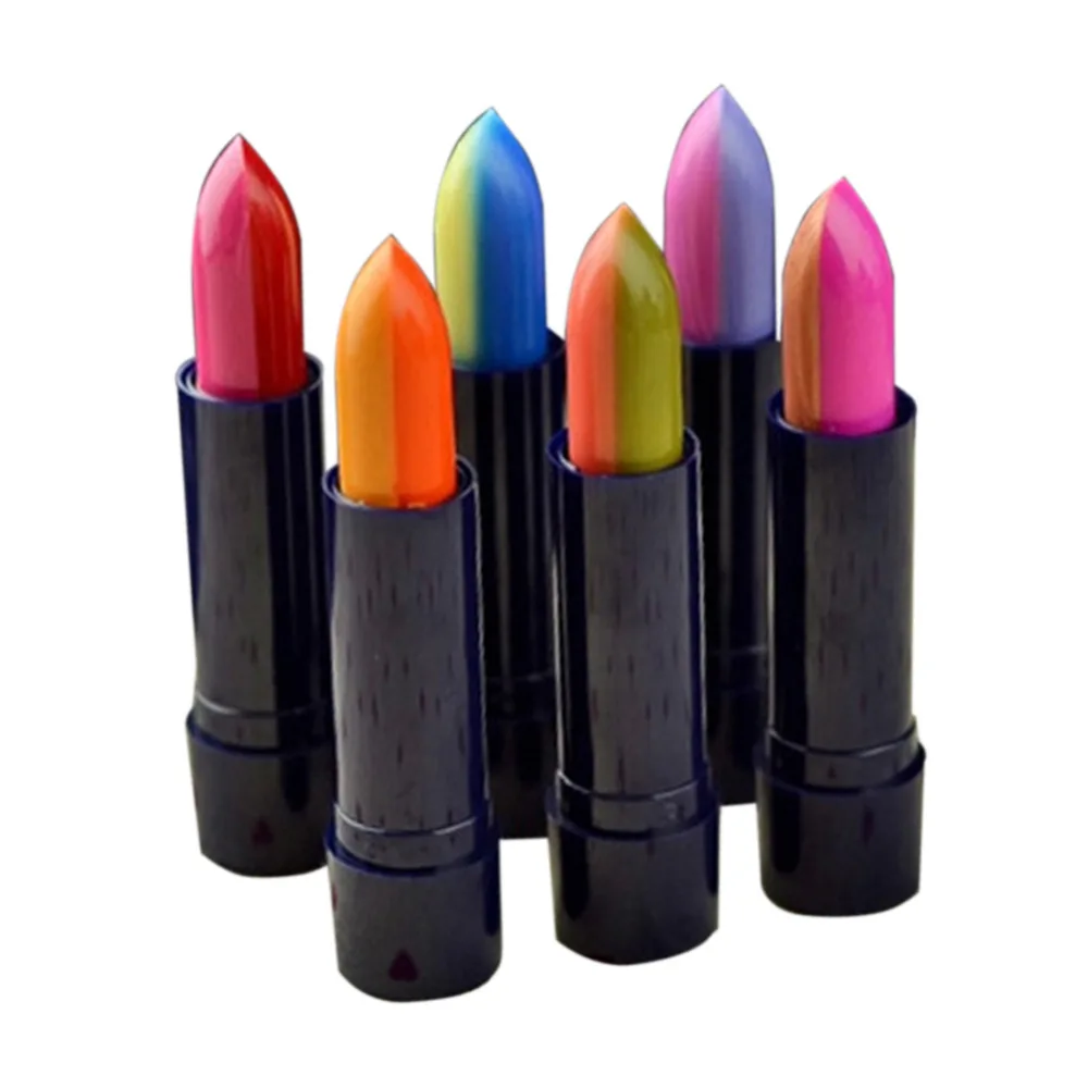 1pc Mix A Rainbow Gradient Color Makeup Moisturizing Lip Balm Momen Lipsticks High Quality Send