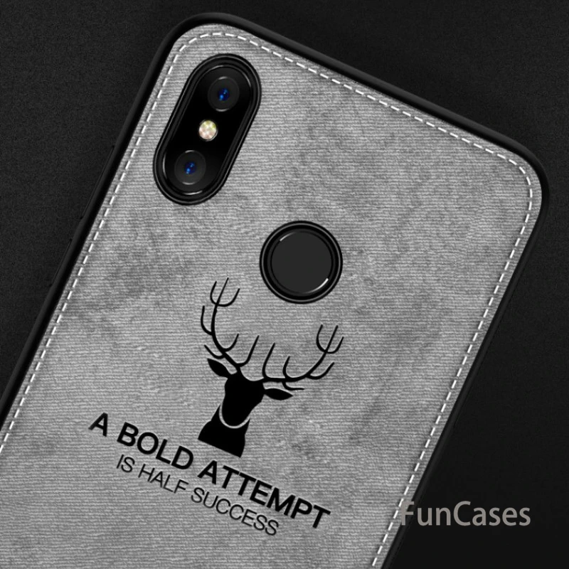 Para Xiaomi 8Lite F1 8SE Max3 A2 lite 5X 6X funda de textura de tela con patrón de ciervo a la ...