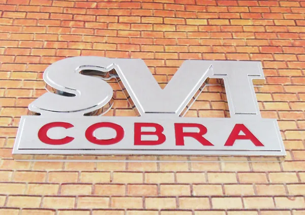 Auto Chrome Red SVT COBRA for MUSTANG TRUNK DECKLID Emblem Badge ...