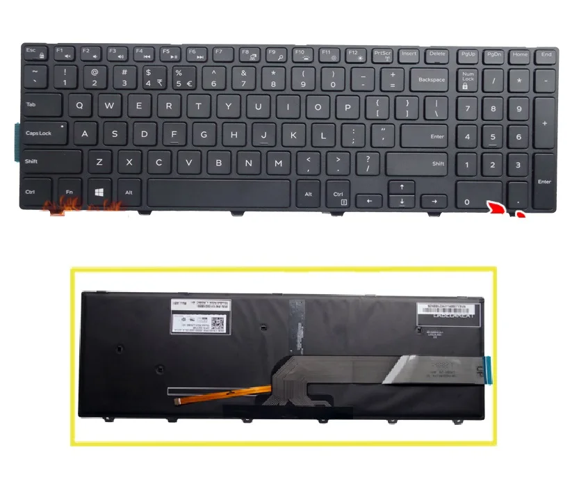 SSEA teclado con retroiluminación para Dell Inspiron 17, 5000, serie 17 ...