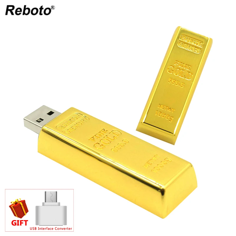 Highly realistic gold bar model pen drive USB2.0 flash drive 64GB 32GB ...