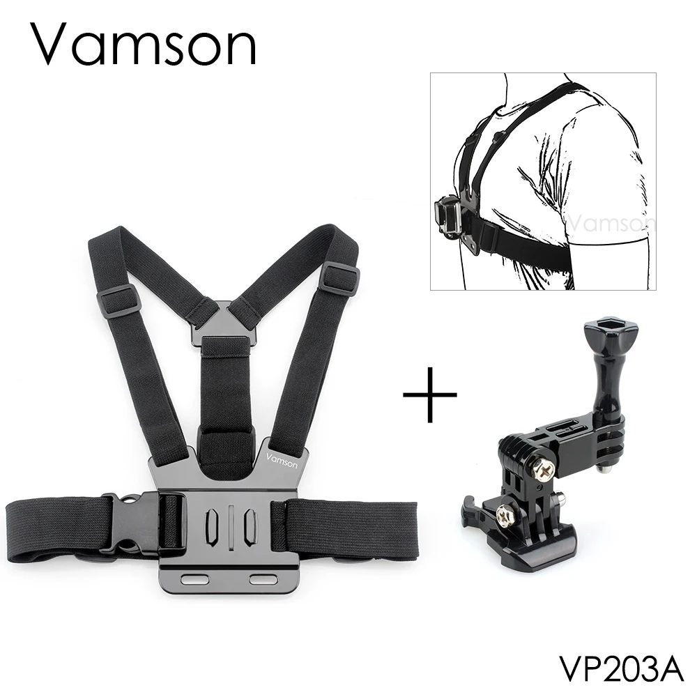 Vamson for GoPro Accessories Chest Body Harness Belt Strap Mount ...