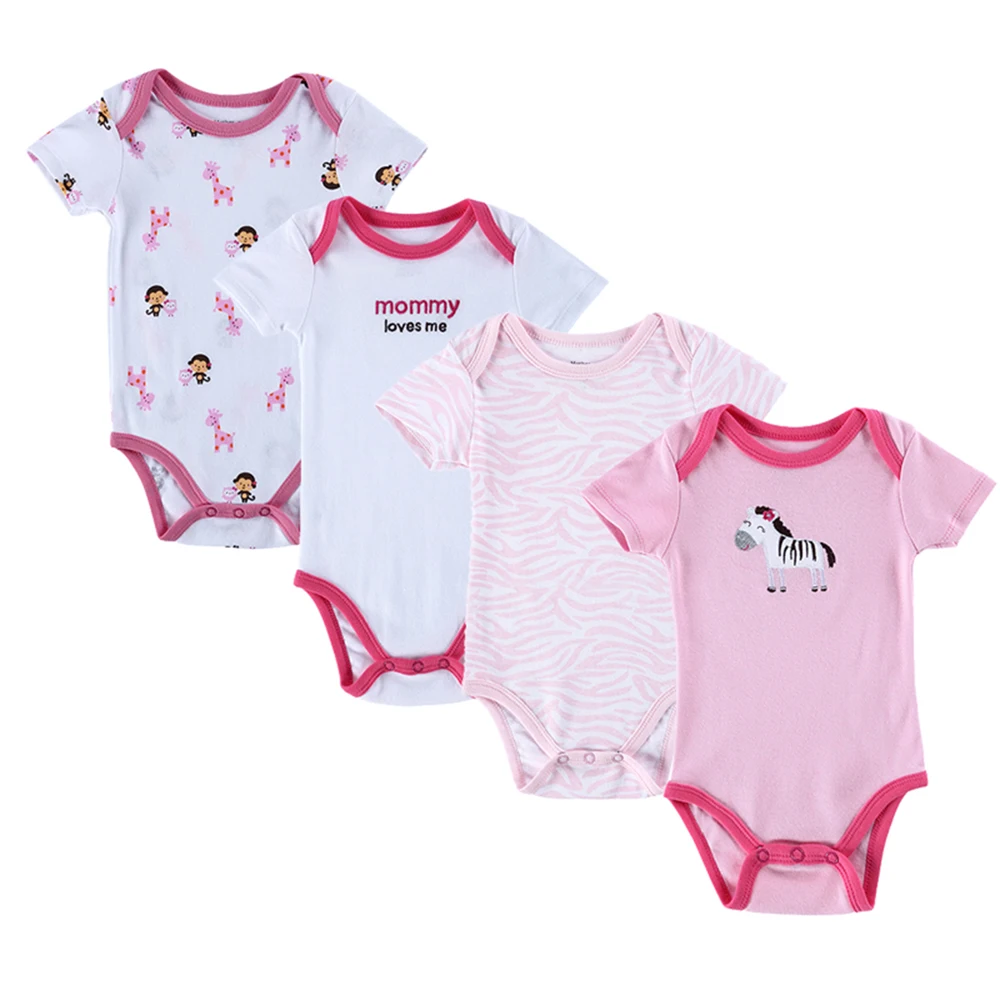 Newborn 100% Cotton Baby Bodysuit 4pieces/lot Body Baby Short Sleeve ...