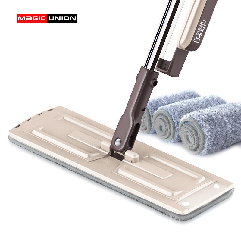 MAGIC UNION Hands free Flat Mop Microfiber Lazy Mop Household Wood ...