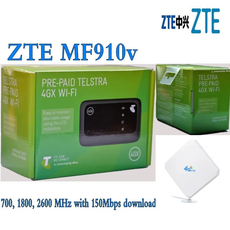 Unlocked Zte Mf910v Lte 4g Wifi Router + 35dbi 4g Ts9 Antenna - 3g/4g ...