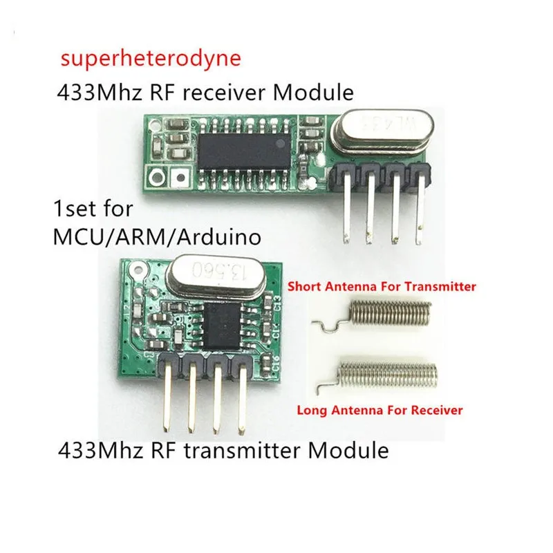 1 Unidades 433 Mhz superheterodino RF receptor y transmisor kit del ...