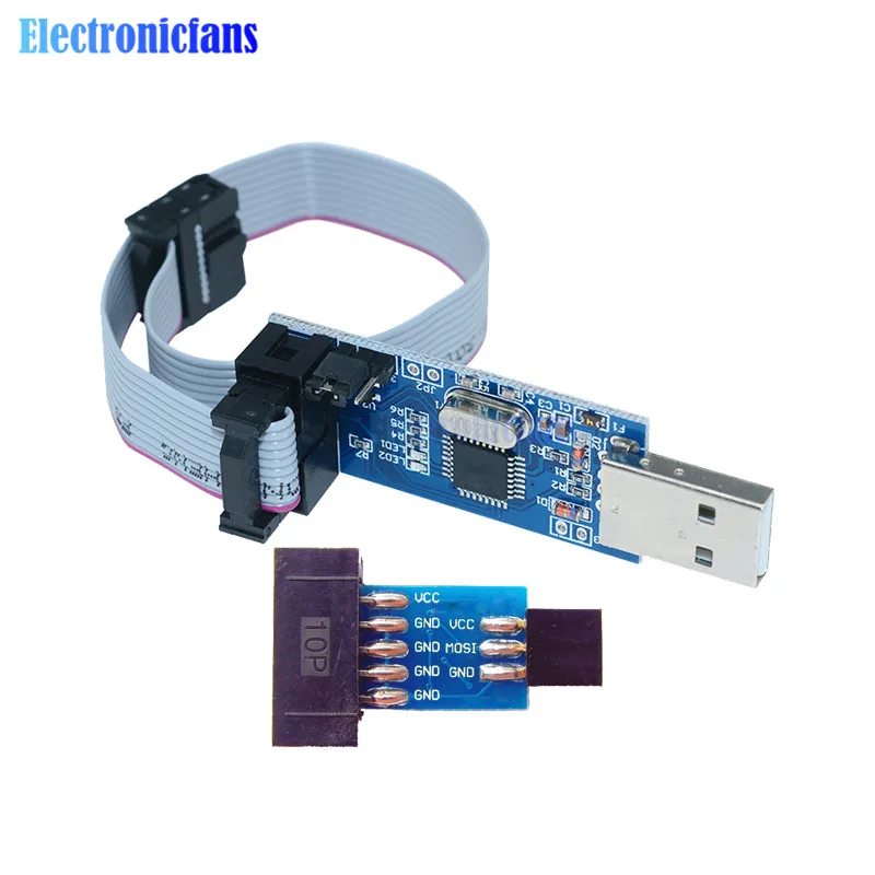 2Pcs-Set-10Pin-To-6-Pin-Adapter-Board-USBASP-USBISP-AVR-Programmer-USB ...