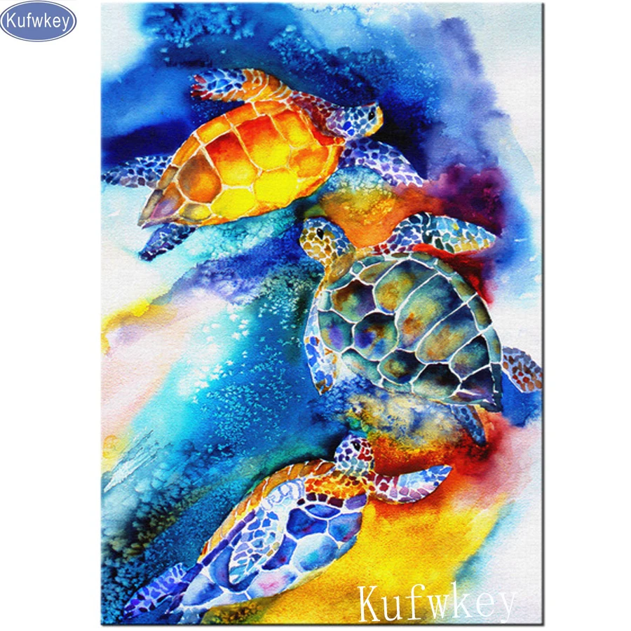 Hobby,5d,diy,diamond Painting,abstract,sea Turtles,cross Stitch,full ...