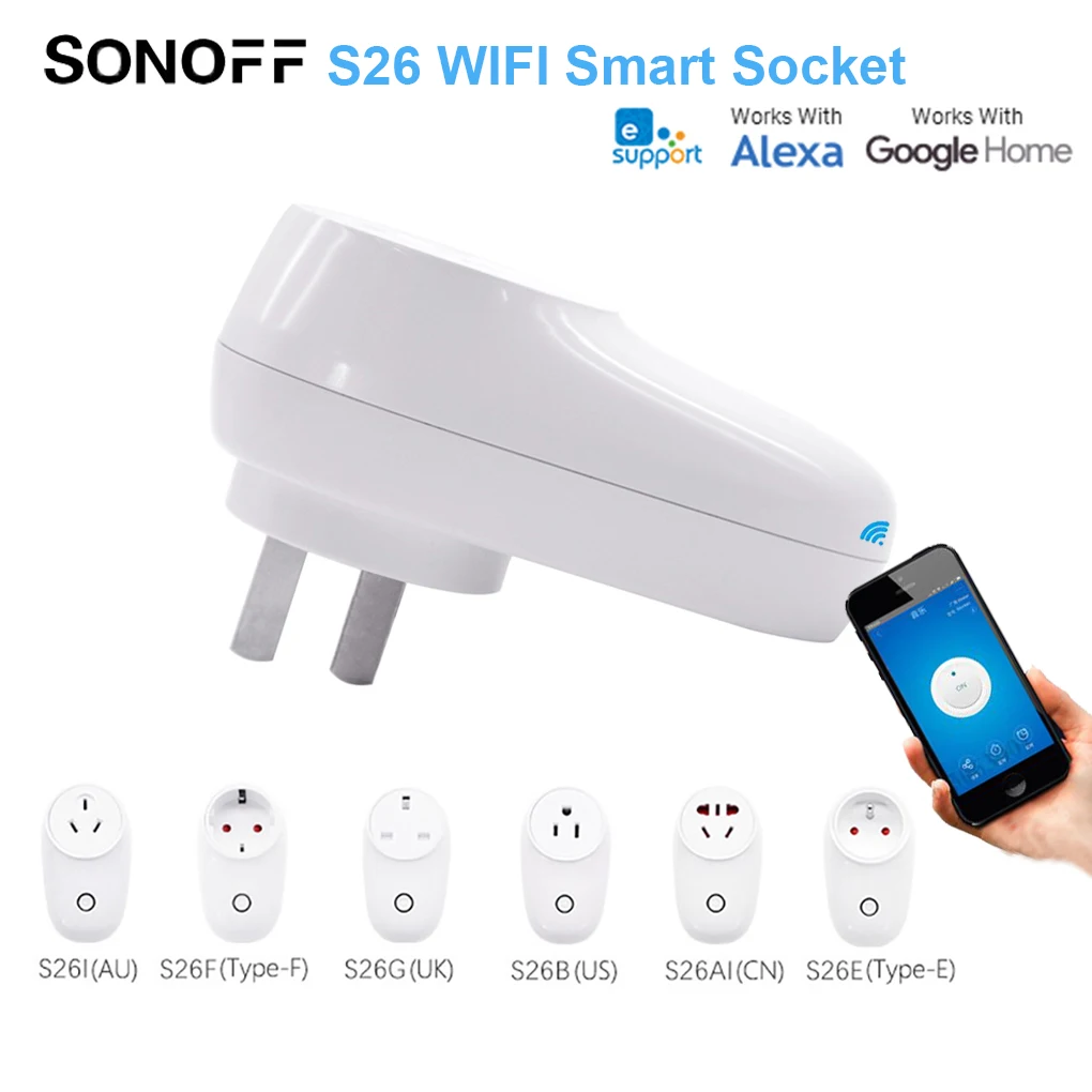 Sonoff S26 WiFi Smart Socket CN/US/EU/UK/AU Wireless Plug Power Socket ... Sonoff S26 WiFi Smart Socket CN/US/EU/UK/AU Wireless Plug Power Socket ...