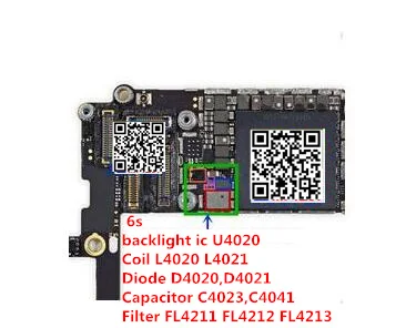 2sets/lot For Iphone 6s Backlight Ic U4020 + Coil L4020,l4021 +diode ...