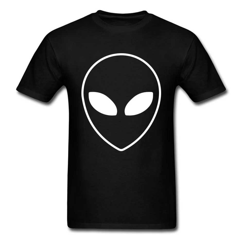 Simple Style T shirt Men Alien T Shirt Print Black White Tshirt UFO ...