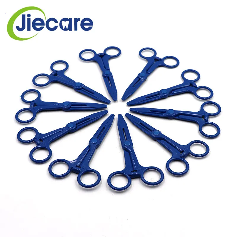 12-PCS-Pack-High-Quality-New-Dental-Disposable-Blue-Hemostatic-Scissor ...