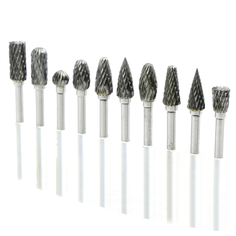 10 stks hardmetalen boren voor metalen burr tungstenio burs cnc frees ...
