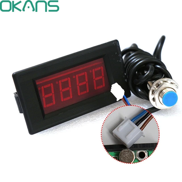 Milling Machine 4 Digital LED Display Tachometer, RPM Speed Meter Panel ...