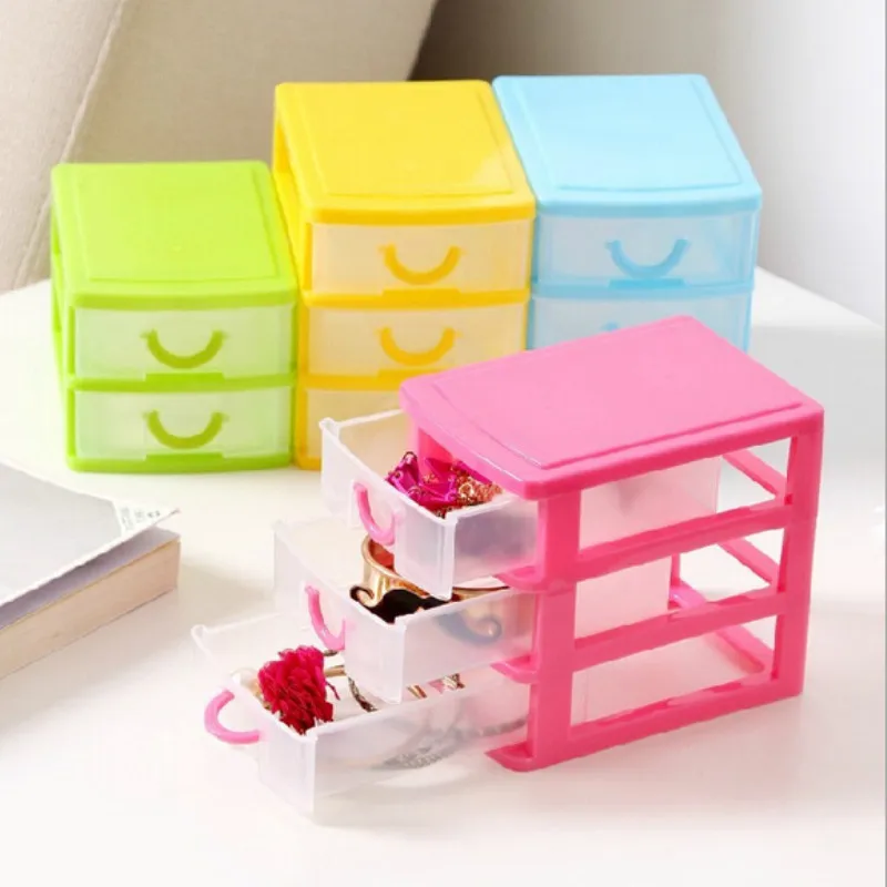 2 3 Layer Mini Desktop Drawer Clear Plastic Durable Sundries Case Small