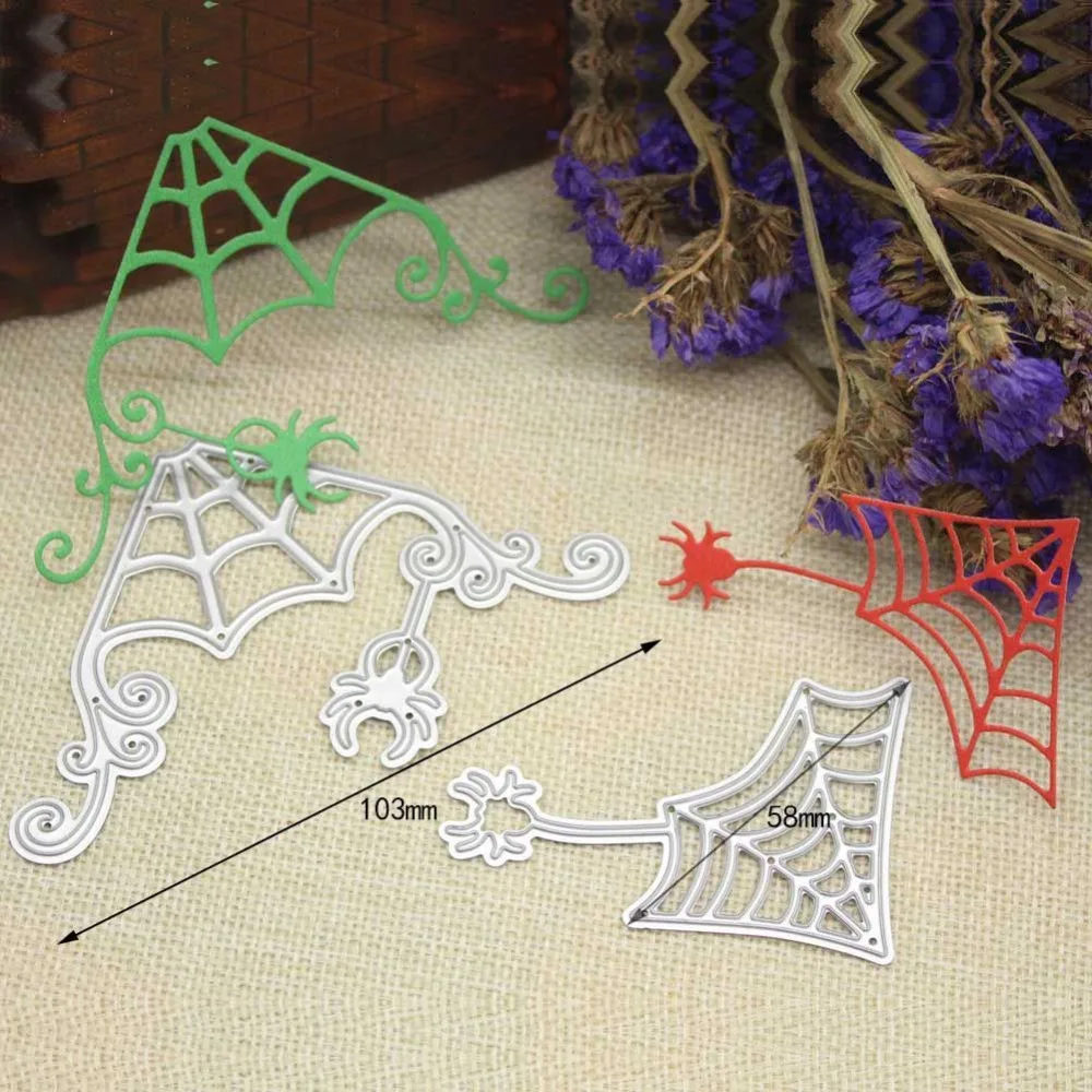 Halloween Spider Web Corner Cutting Dies Stencils Decorative Embossing ...