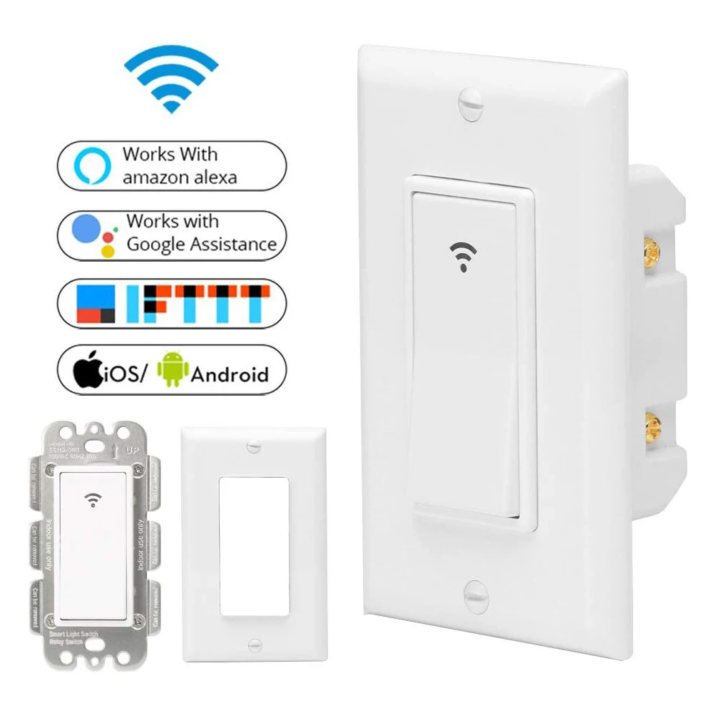 120 Type 1 Gang AC 100 240V Smart WIFI LED Light Switch Wall Panel ...