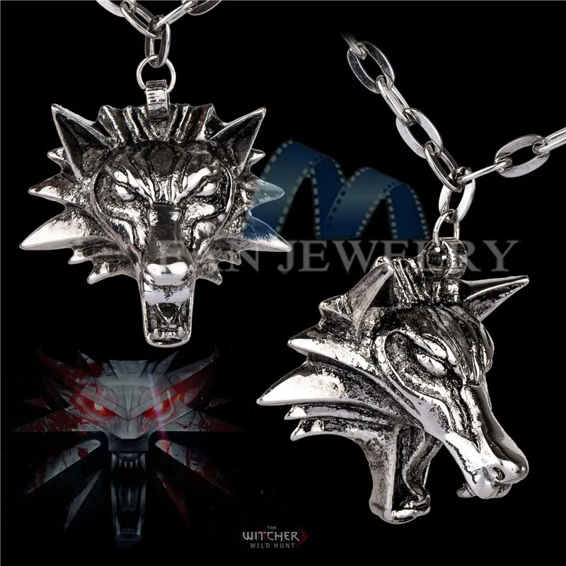 the Witcher pendant 2015 medallion wizard The witcher 3 necklace wolf ...