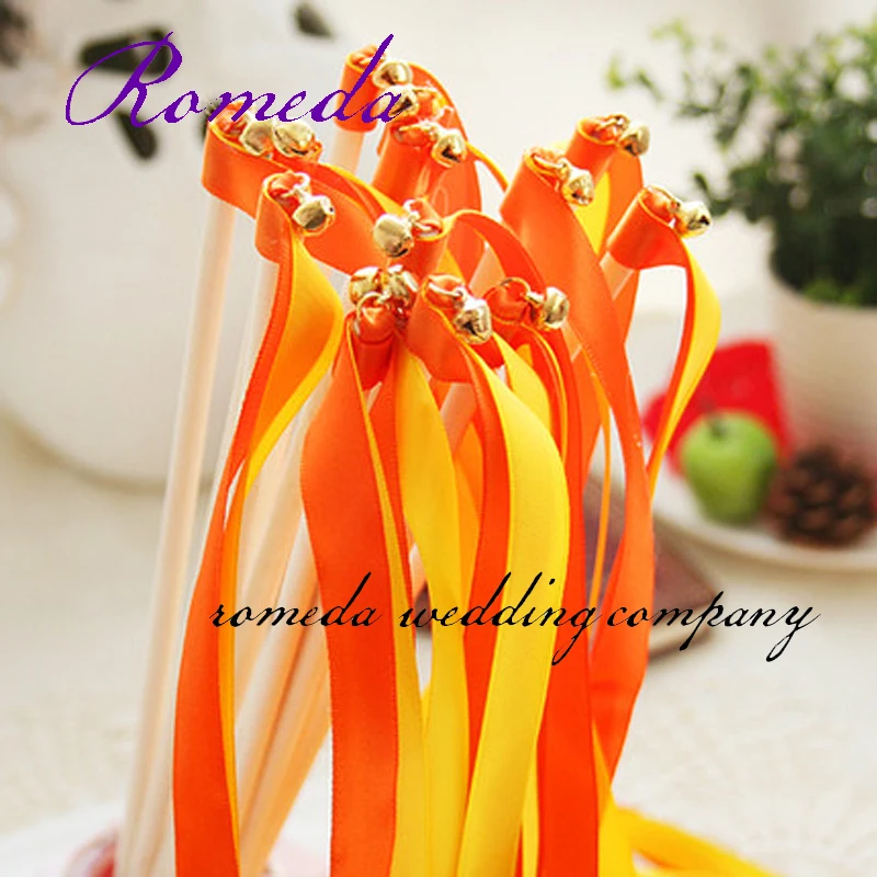 Hot-Sell-50pcs-lot-Orange-Yellow-Stain-Ribbon-Wedding-Ribbon-Stick-For ...