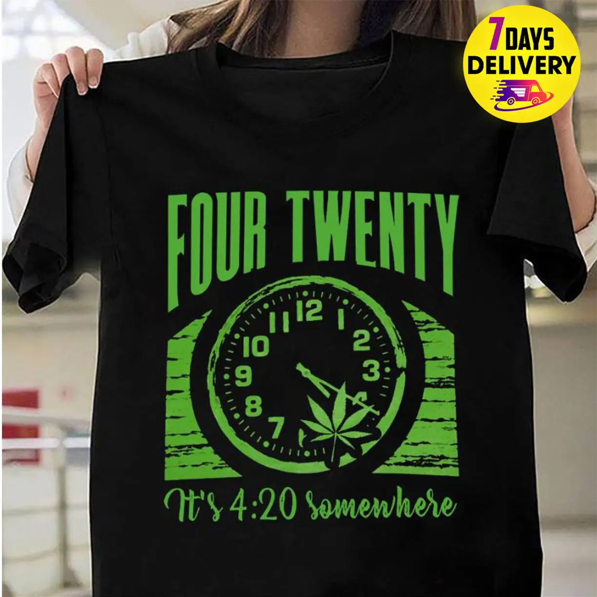 Weed Four Twenty It S 420 Somewhere T Shirt Black Cotton Size S 3Xl-in ...