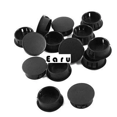 15pcs Black Plastic 25mm Diameter Push Locking Hole Plugs Button Covers ...