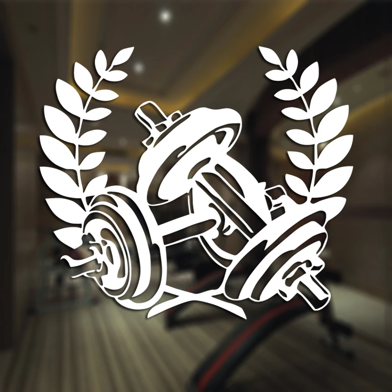 Gym Sticker Fitness Decal Body building Dumbbell Posters Vinyl Wall ...