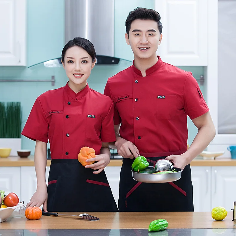 Men's Short sleeved Chef Service Work Wear Restauant Cooking Clothing ...