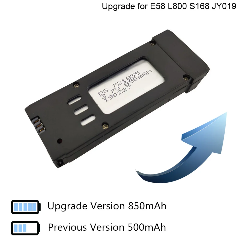 3.7V 850mAh upgrade Lipo Battery For E58 L800 JY019 S168 folding four ...