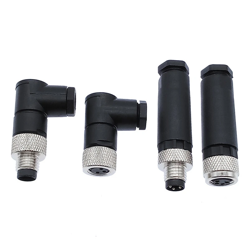 M8 sensor connector waterproof male&female plug straight angle screw ...