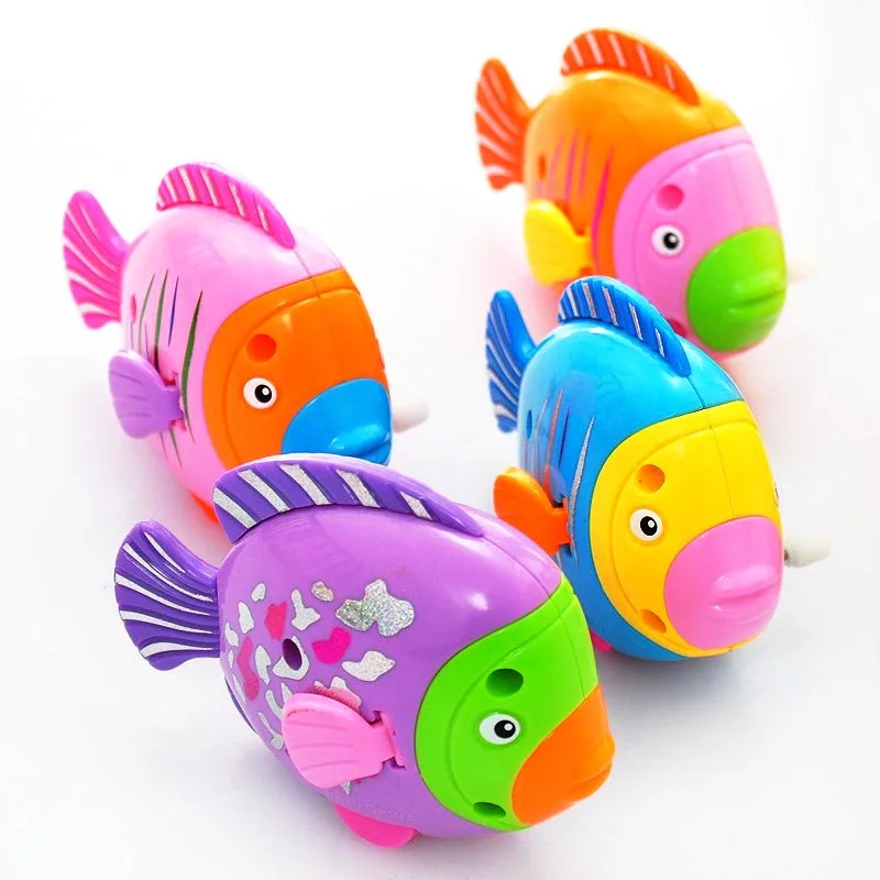 Colorful Fish Activated Battery Powered Fish Toy On The Chain Clockwork ...