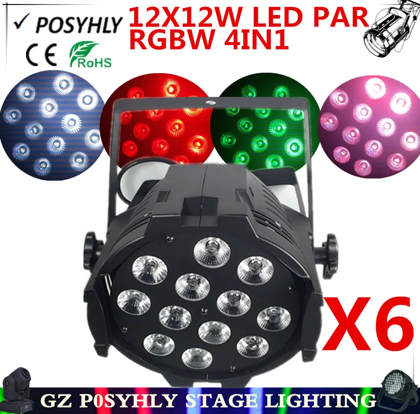 6pcs/ 12X12W LED PAR Lights RGBW 4in1 par led ,dmx512 control ...