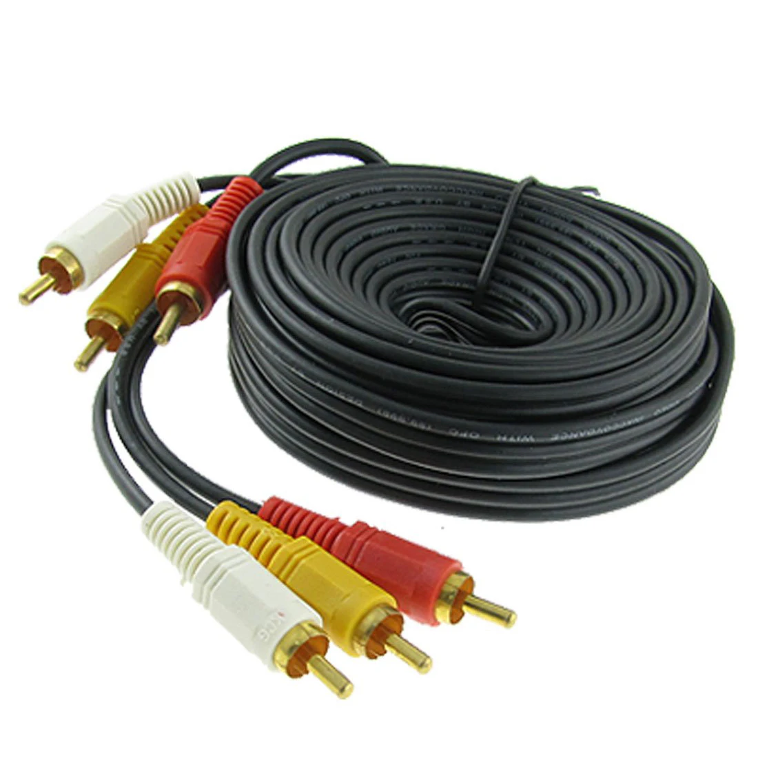 PLA Triple 3 RCA Male to Male Audio Video DVD TV AV Cable 4.6M Long ...