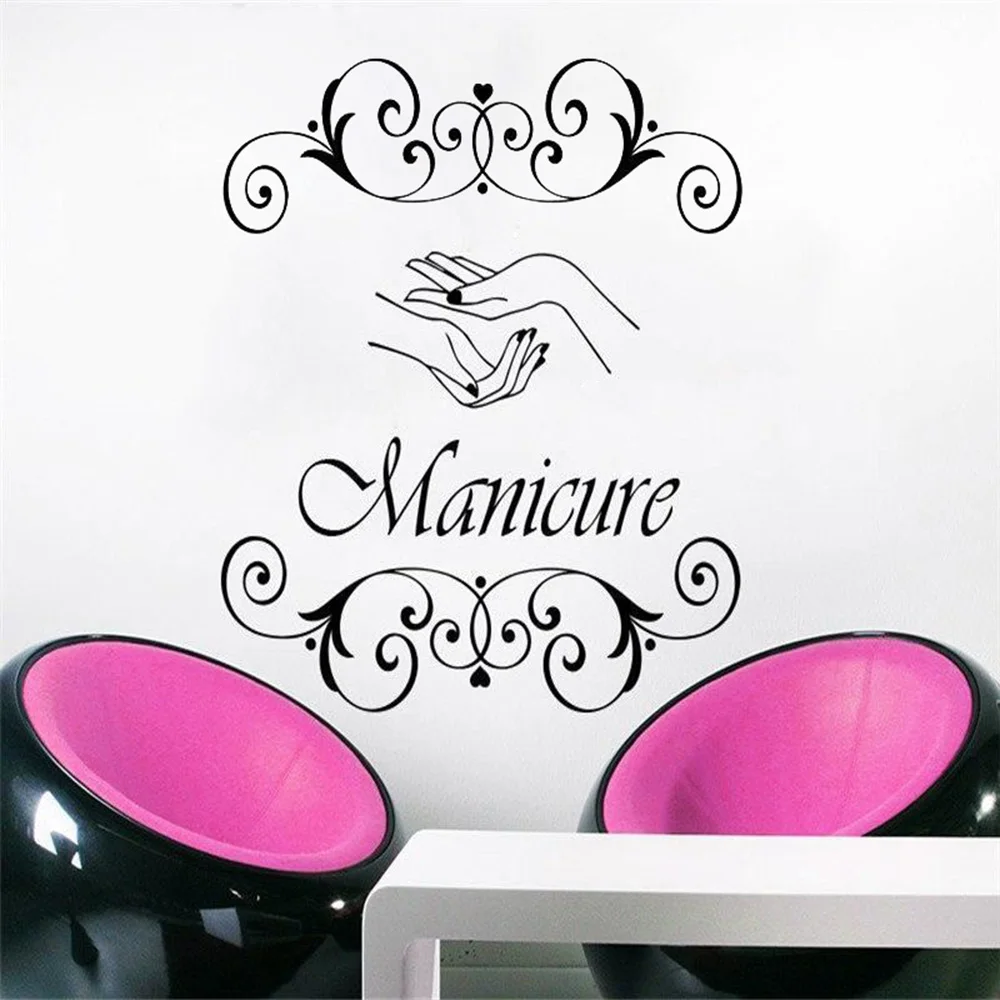 Newly Wall Decal Manicure Vinyl Sticker Hand Beauty Salon Wall Window ...