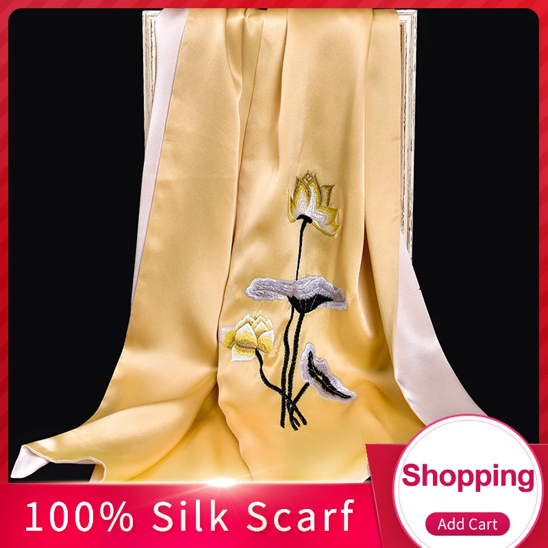 100% Pure Silk Scarf Luxury 2021 Hangzhou Silk Shawls And Wraps For ...