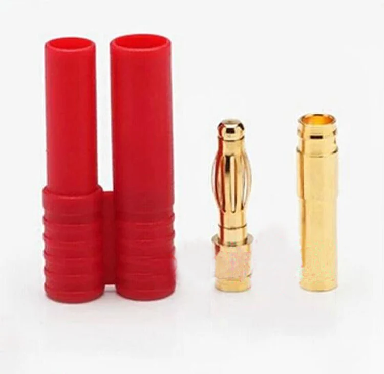 2Pair 4.0mm Banana Plug with Sheathed Gold Plated Connector for RC ESC ...